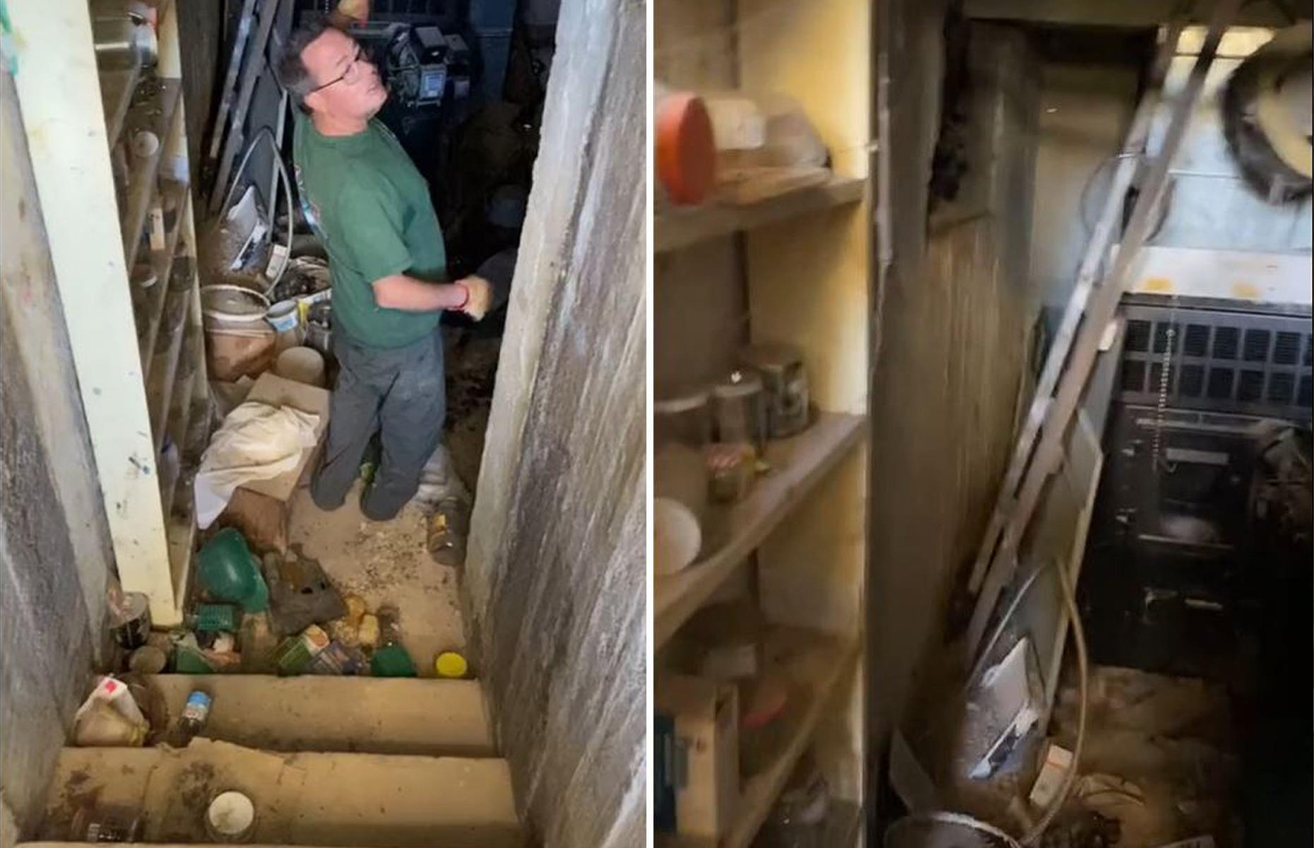 This woman found a 1950's bomb shelter down a secret manhole ...