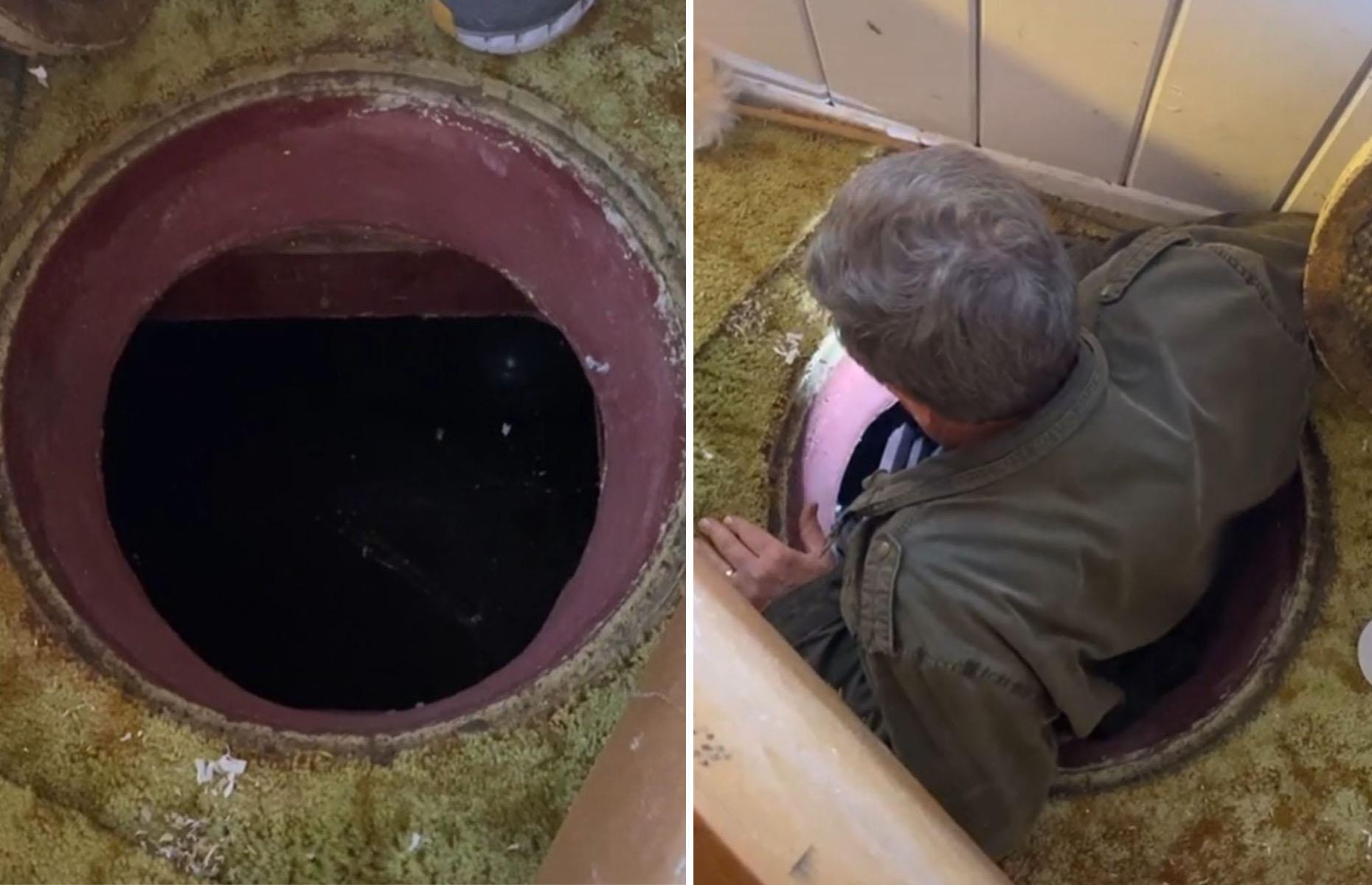 This woman found a 1950's bomb shelter down a secret manhole ...