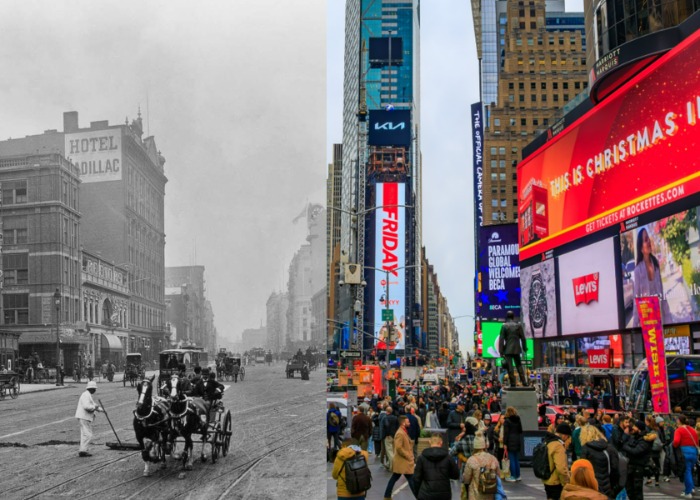 Then and now: incredible photos of cities past and present ...
