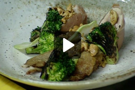 Ballotine of quail with broccoli and peanut lime dressing recipe